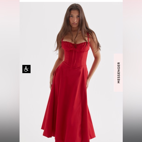 House of CB | Dresses | House Of Cb Carmen Red Rose Bustier Sundress | Poshmark